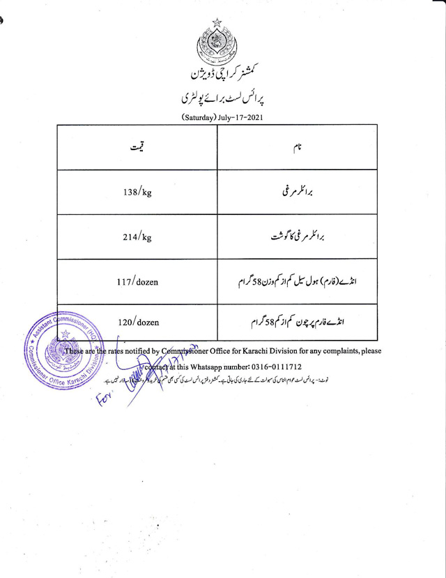 Today Chicken Rate in Karachi - Poultry Price List